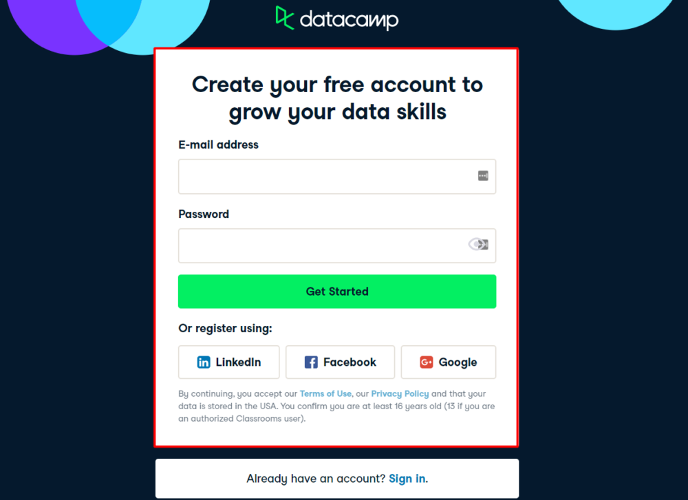 Datacamp Login